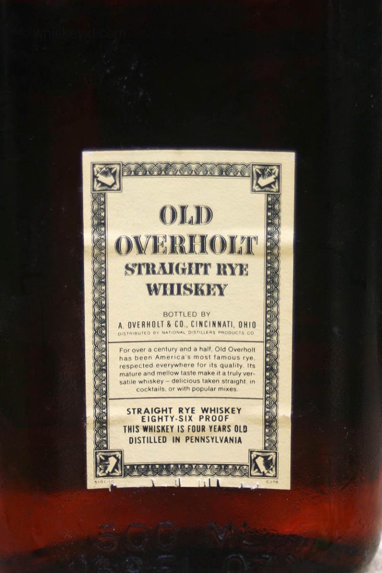 old_overholt_rye_1979_back_label | whiskey id - identify vintage and ...