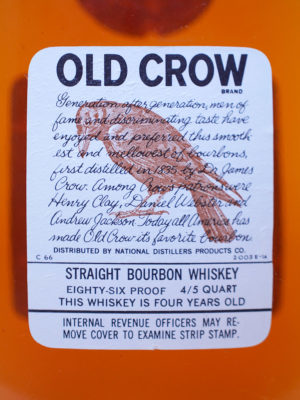 old_crow_86_proof_traveler_1967_back_label | whiskey id - identify ...