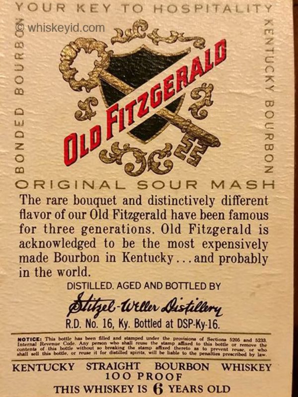 old_fitzgerald_bonded_pint_1971_back_label | whiskey id - identify ...