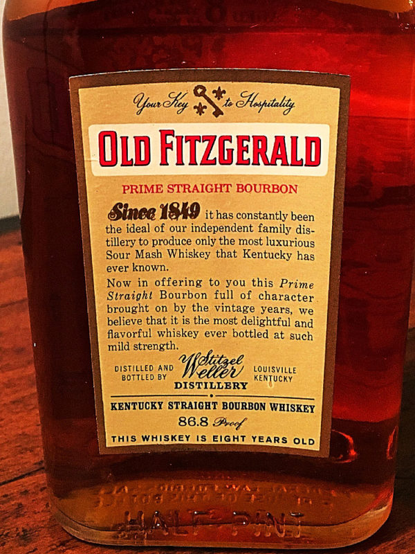 old_fitzgerald_prime_first_edition_bourbon_86_8_proof_8_year_1964_back ...