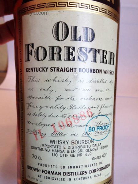old_forester_80pf_1977_front_label | whiskey id - identify vintage and ...