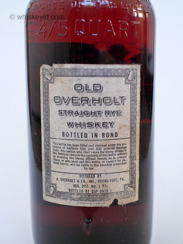 old_overholt_pennsylvania_rye_bonded_1951-1960_back_label | whiskey id ...