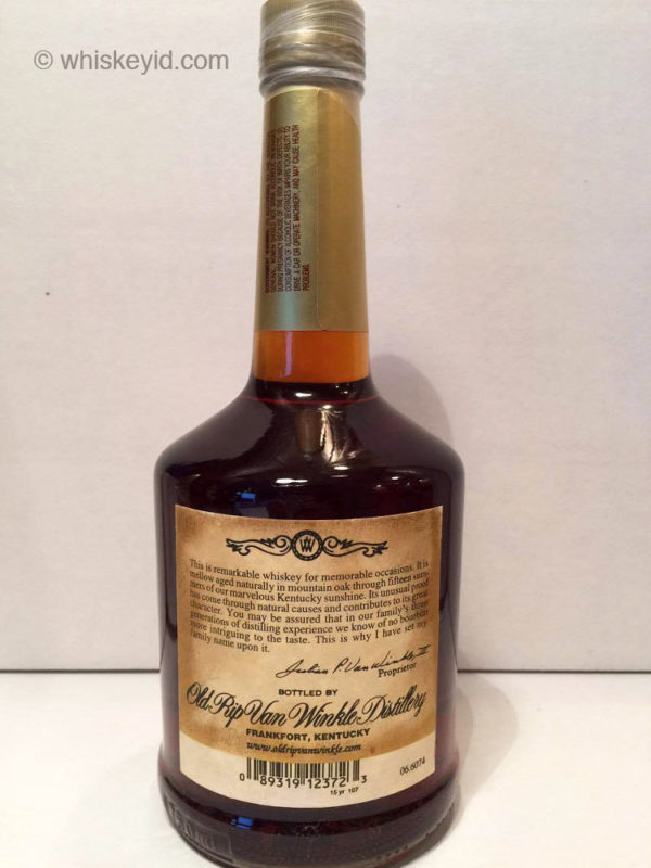 old_rip_van_winkle_15_year_bourbon_sams_wine_spirits_single_barrel_back ...