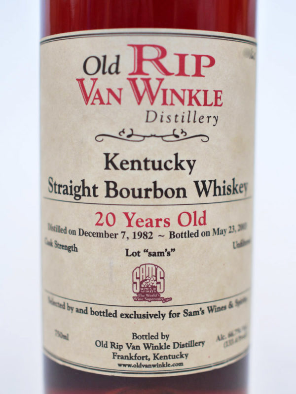 old_rip_van_winkle_20_year_old_bourbon_sams_single_barrel_front_label ...
