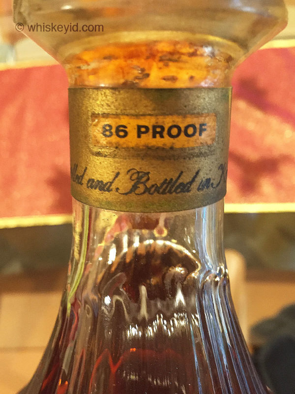 old_taylor_86_proof_bourbon_decanter_export_1964_neck | whiskey id ...