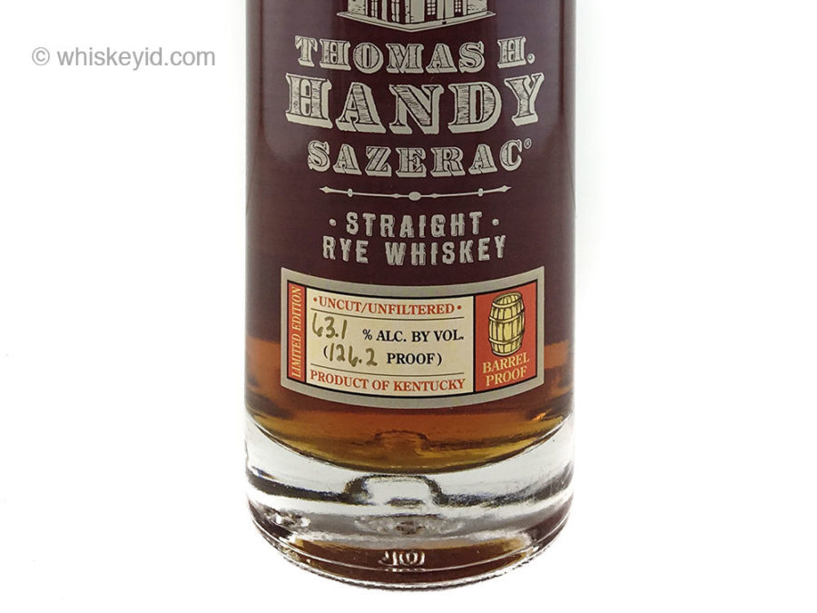 thomas_h_handy_sazerac_rye_2016_label | whiskey id - identify vintage ...
