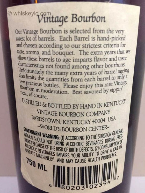 vintage_bourbon_23_year_kbd_back_label | whiskey id - identify vintage ...